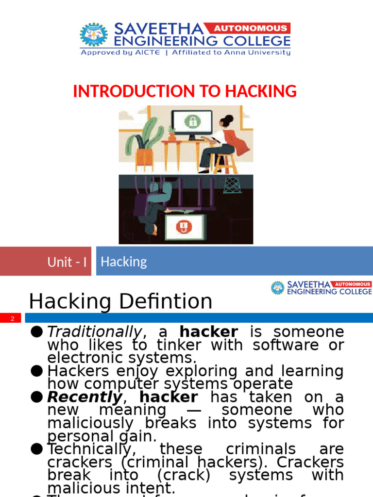 EH 107 Introduction To Hacking | PDF | Security Hacker | White Hat (Computer Security)
