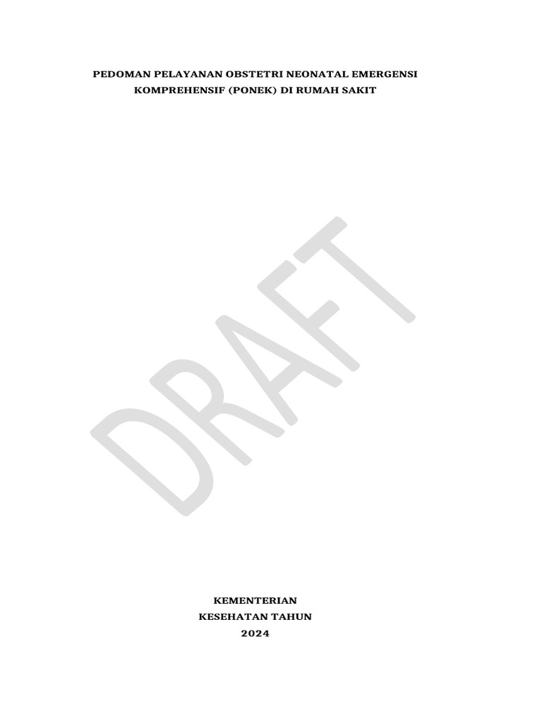 Draft PEDOMAN PONEK 2024 | PDF