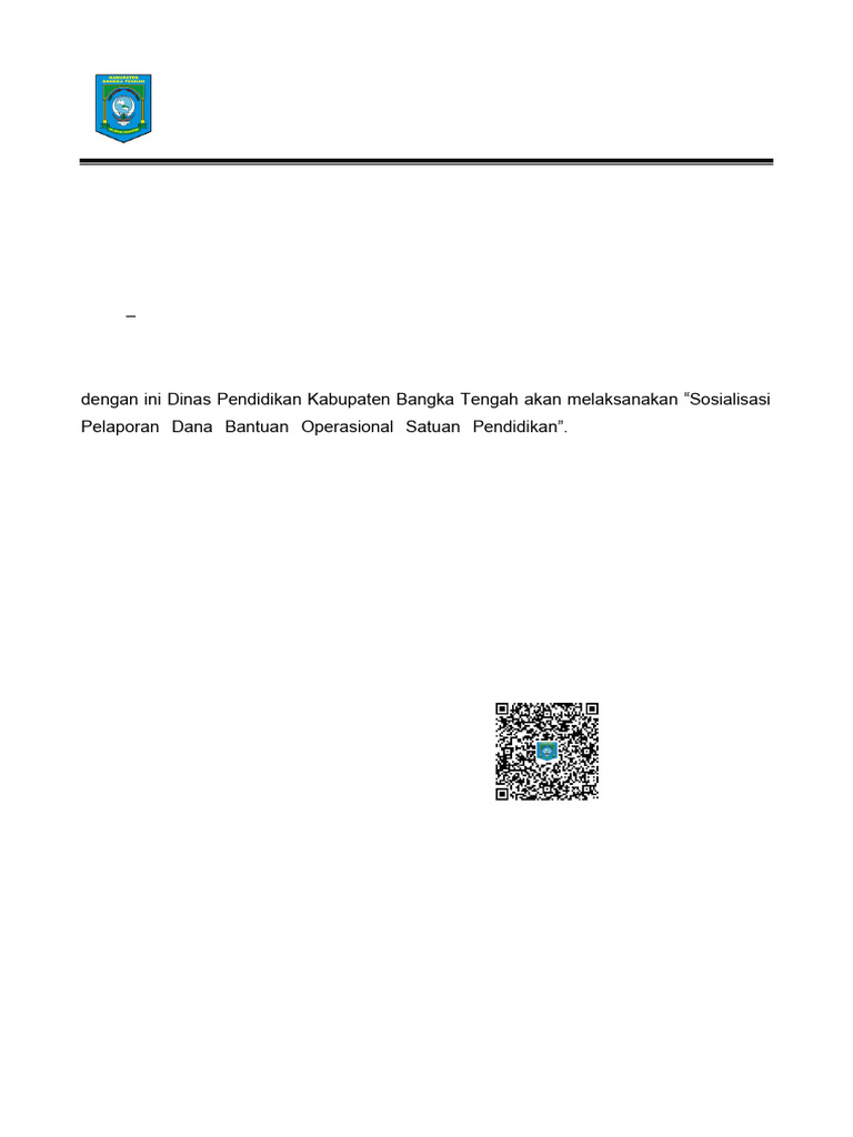 Surat Undangan Sosialisasi Pelaporan Dana BOSP | PDF