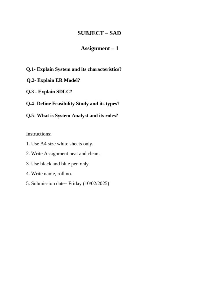 Sad Assignment 1 | PDF