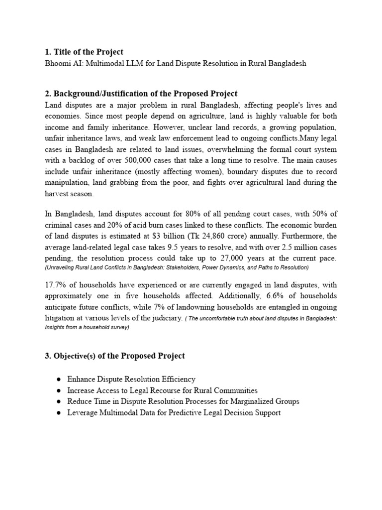 "Developing A LLM For Land Dispute Resolution in Bangladesh - A ...