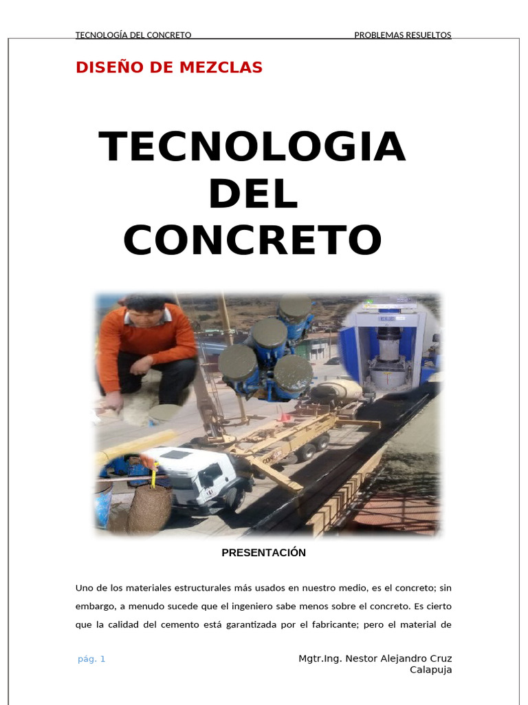 Manual de Tecnologia Del Concreto - Ejercicios | PDF | Hormigón | Cemento