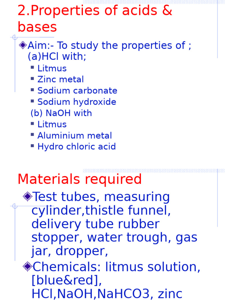 Properties of Acids and Bases | PDF