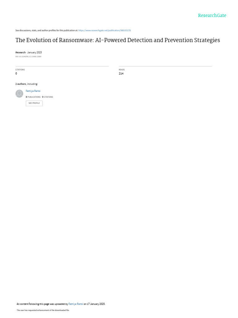 The Evolution of Ransomware AI-Powered Detection | PDF | Computer ...