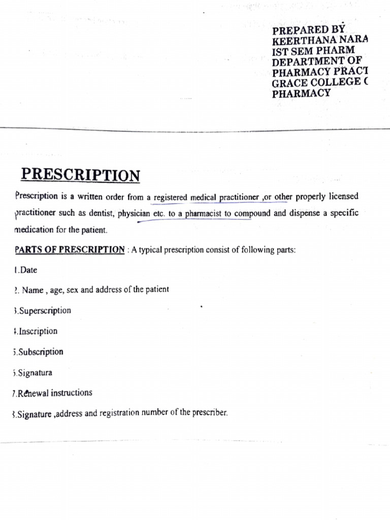 Prescription | PDF