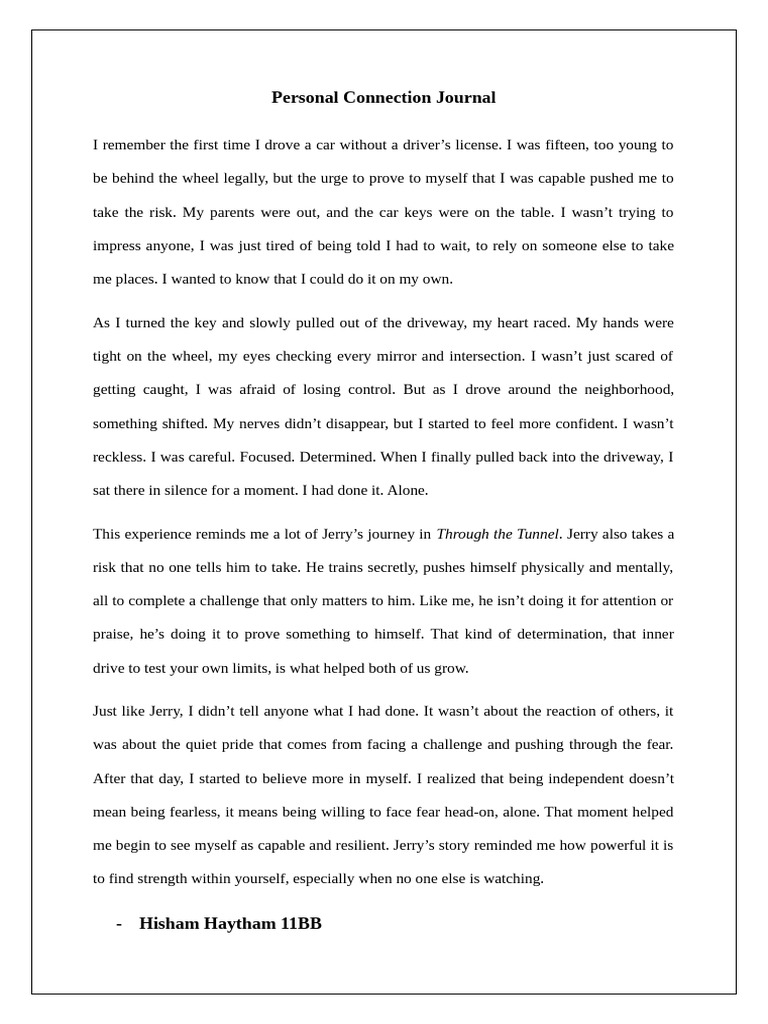 Personal Connection Journal | PDF