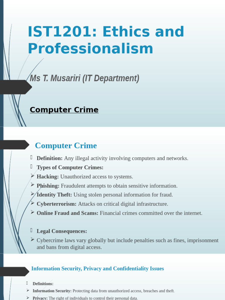 IST1201 - Computer Crime | PDF | Intellectual Property | Cybercrime