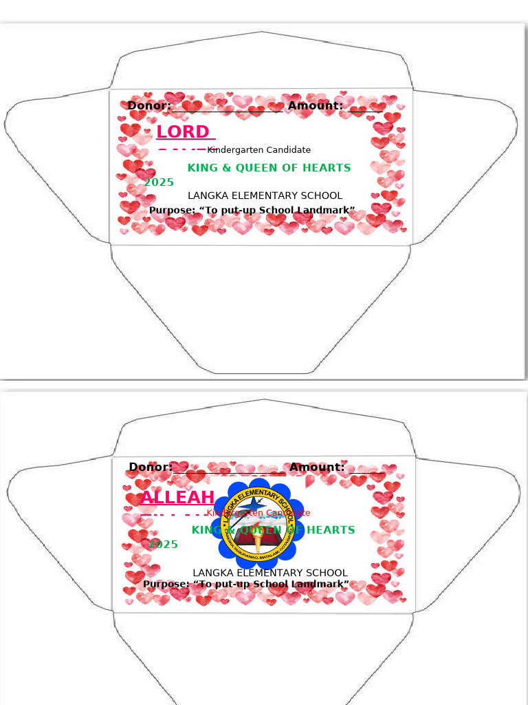 Envelop Layout King and Queen of Hearts | PDF