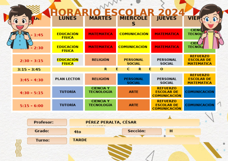 Horario de Clases | PDF
