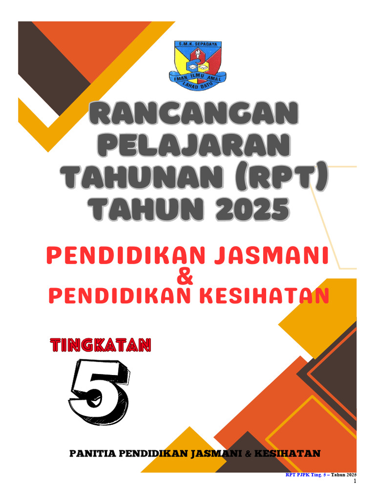 RPT PJPK Tingkatan 5 Tahun 2025 | PDF