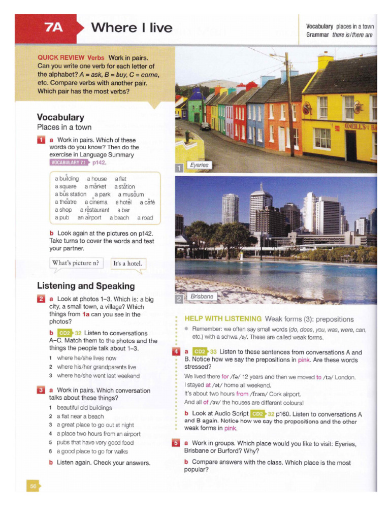 F2F_Ele_Unit 7A Where I Live | PDF