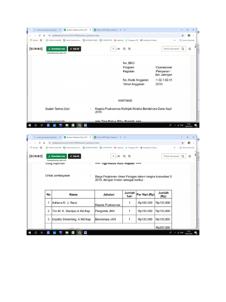 Contoh SPJ Konsultasi Laporan | PDF