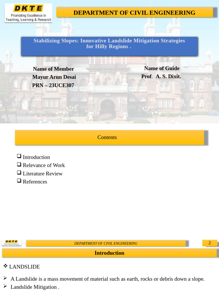 Mayur Pptsemi (Autosaved) | PDF | Landslide | Civil Engineering