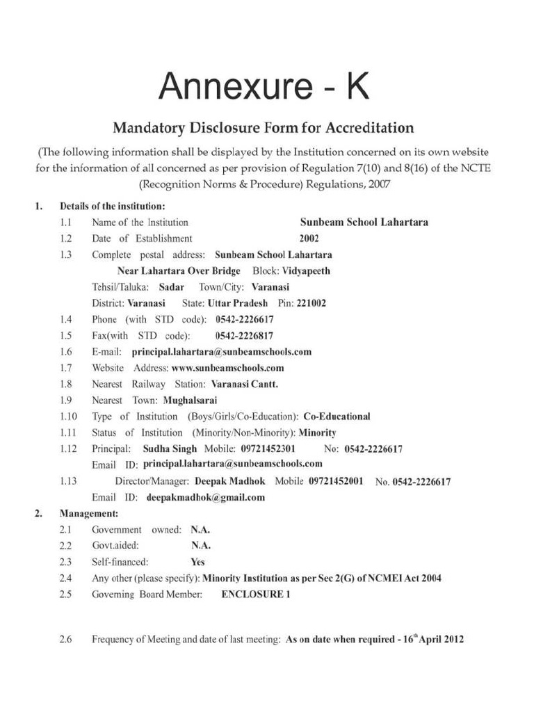 Annexure K | PDF