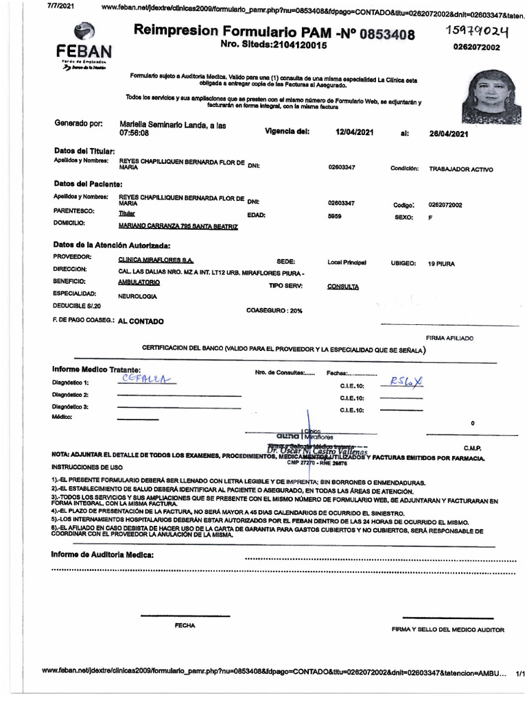 formulario feban | PDF