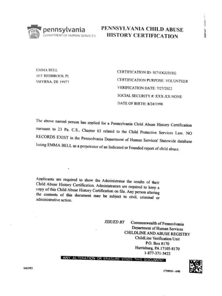 PA Child Abuse Scan | PDF