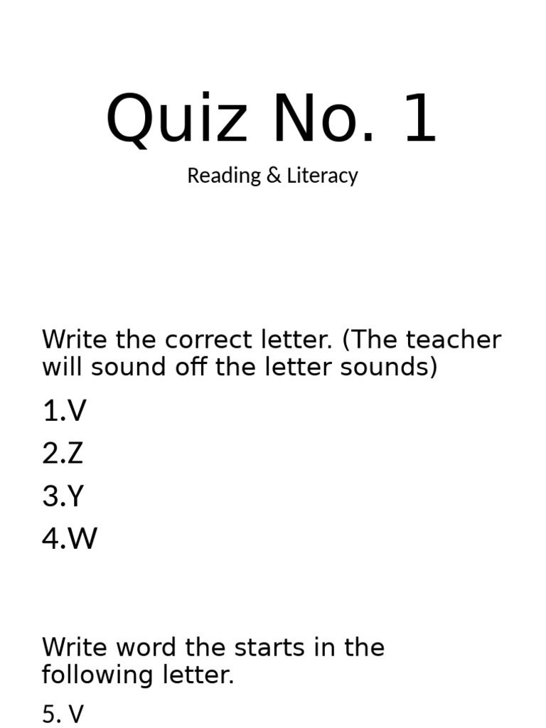 Quiz No. 1 Reading-4th | PDF