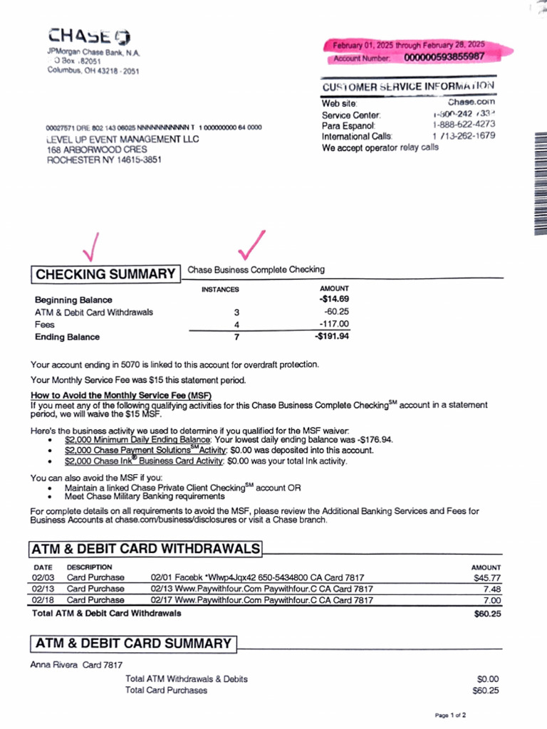 Chase Statement - February | PDF