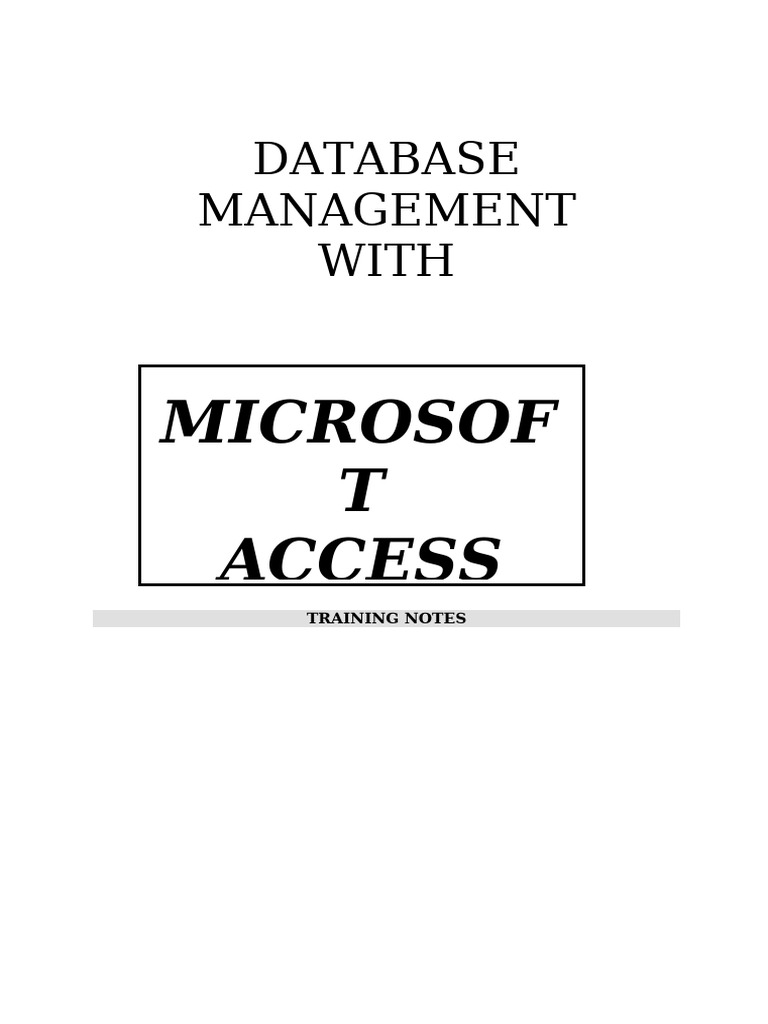 MS Access | PDF | Databases | Table (Database)