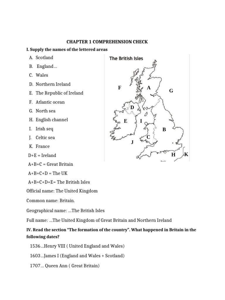 Bản Sao CHAPTER 1 COMPREHENSION CHECK | PDF | Great Britain | United ...