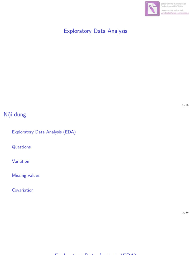 Exploratory Data Analysis: o Remove This Notice, Visit | PDF