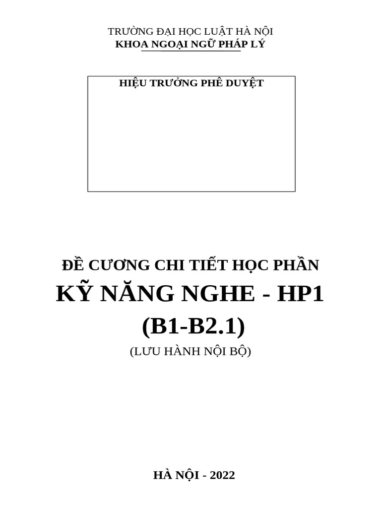 ĐCMH - KN Nghe HP 1 - 2TC - K47 | PDF