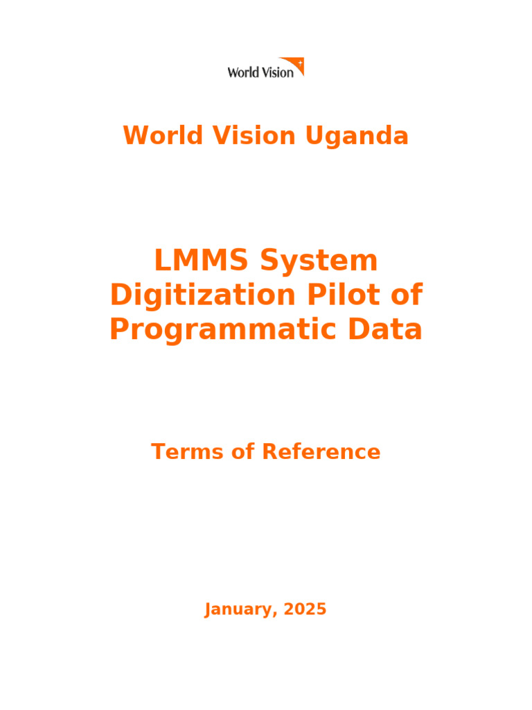 LMMS Project System Digitization Pilot - ToR - Final | PDF | Technical Support | Databases