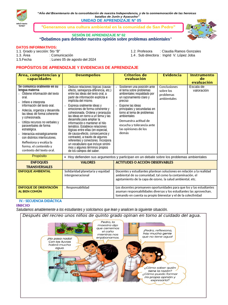Debatimos para Defender Nuestra Opinión Sobre Problemas Ambientales | PDF | Aprendizaje | Enseñando