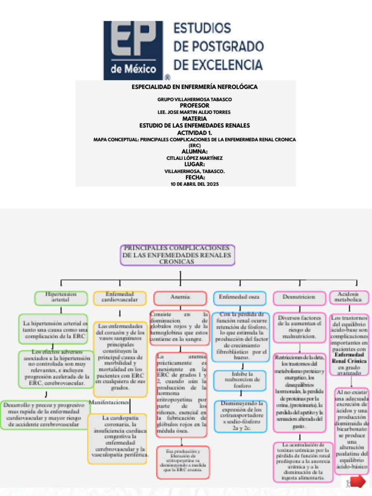 Principales Complicaciondes de La Enfemedad Renal Cronica (ERC) | PDF | Hipertensión | Riñón