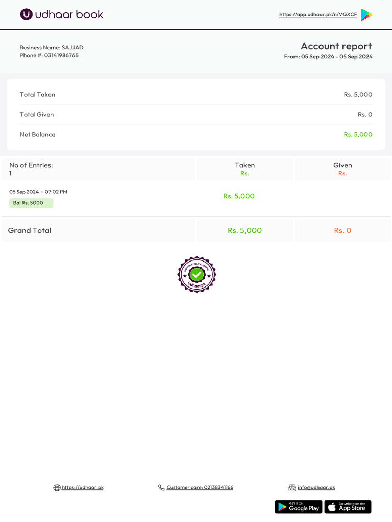 Sajjad Mini Statement | PDF