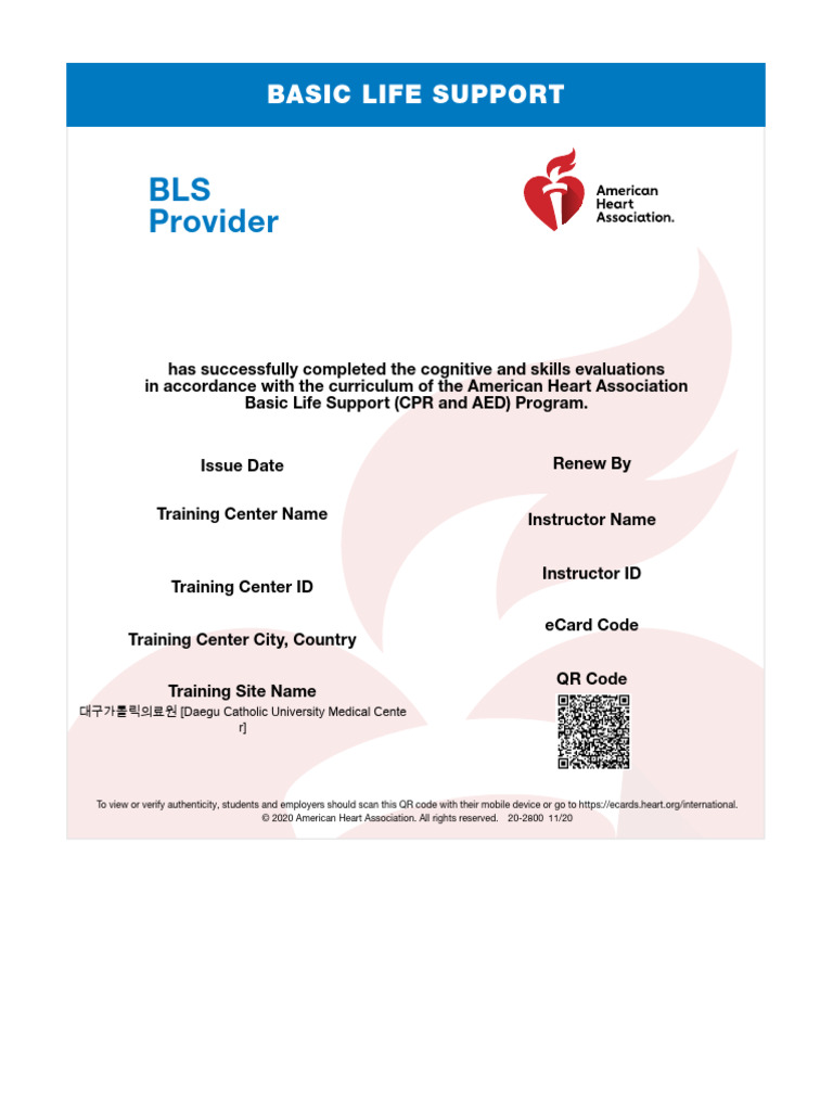 BLS Certification Completion Document | PDF