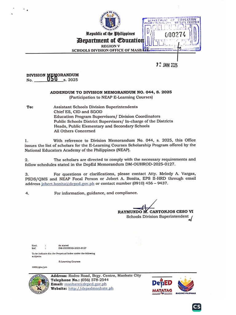 Div Memo 050 2025 | PDF