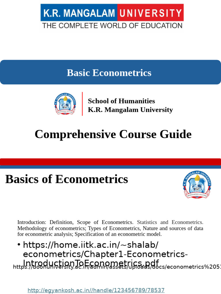 Basics of Econometrics | PDF | Econometrics | Statistics