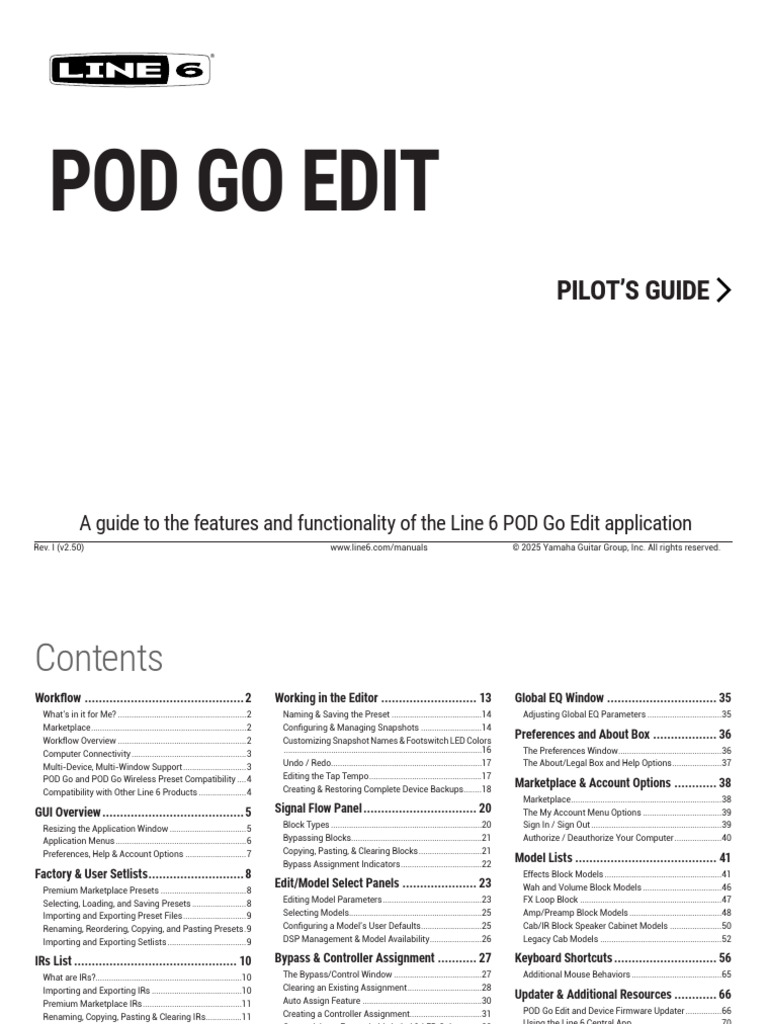 POD Go Edit Pilot's Guide | PDF