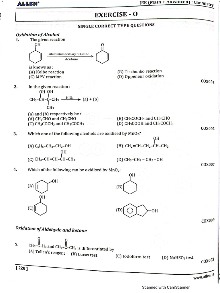 Oxidation Advance Question | PDF