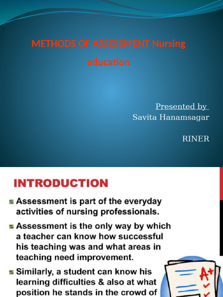 Assessment Methods in Nursing Education | PDF