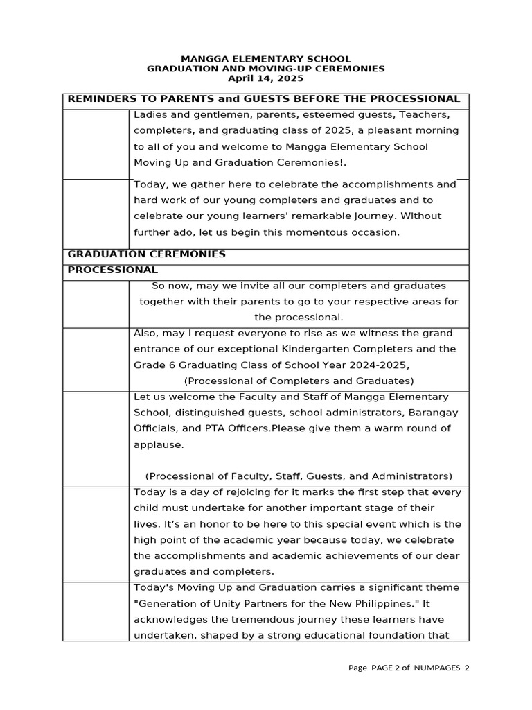Mes Grad Script English | PDF