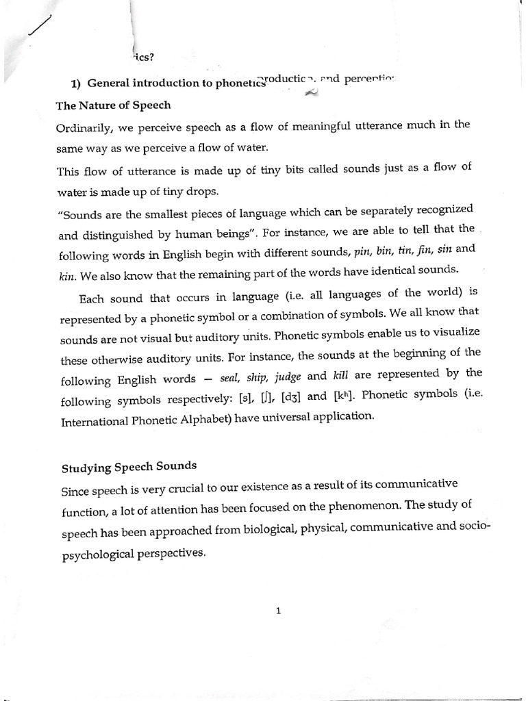 Lin 103 - General Phonetics-1 | PDF