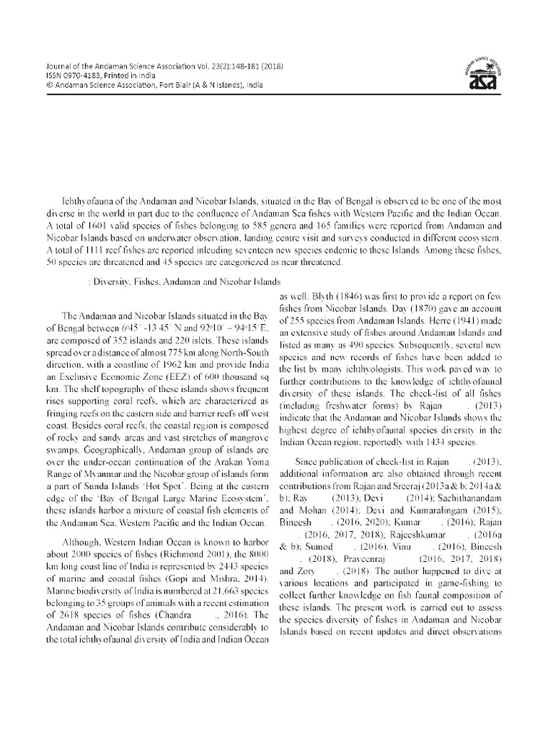 Fishes of Andaman & Nicobar Islands | PDF | Fish