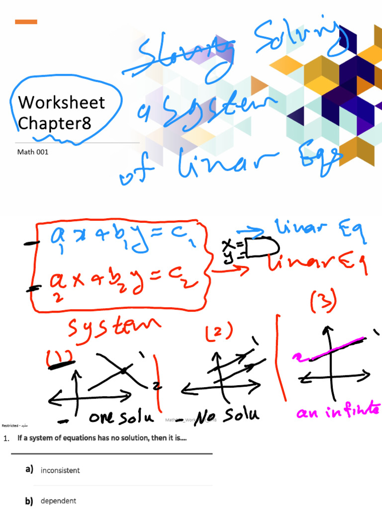 Worksheet Chapter8 - MATH001 PDF | PDF