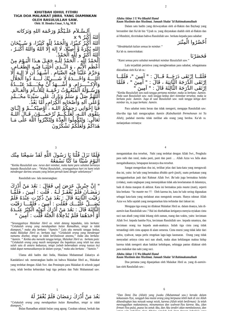 Doa Malaikat Jibril di Idul Fitri | PDF