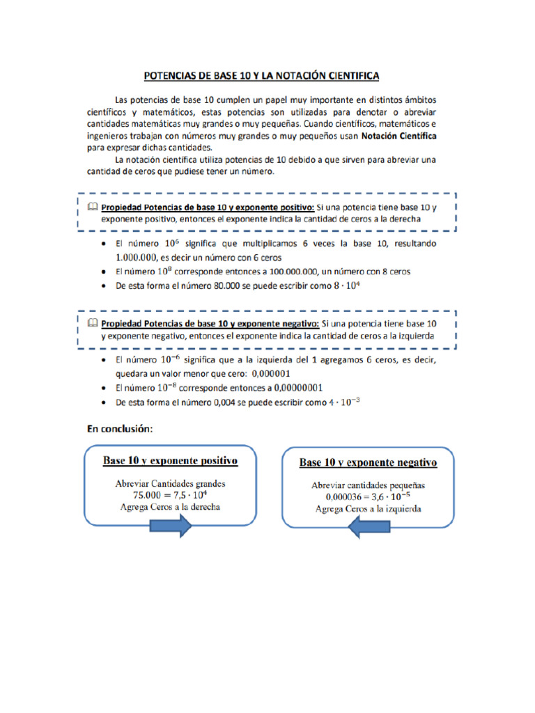 Notacion Cientifica y Operaciones | PDF