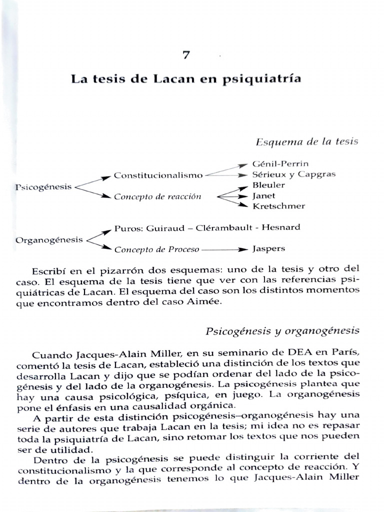 Psicogénesis y organogénesis en Lacan | PDF | Jacques Lacan | Psicosis