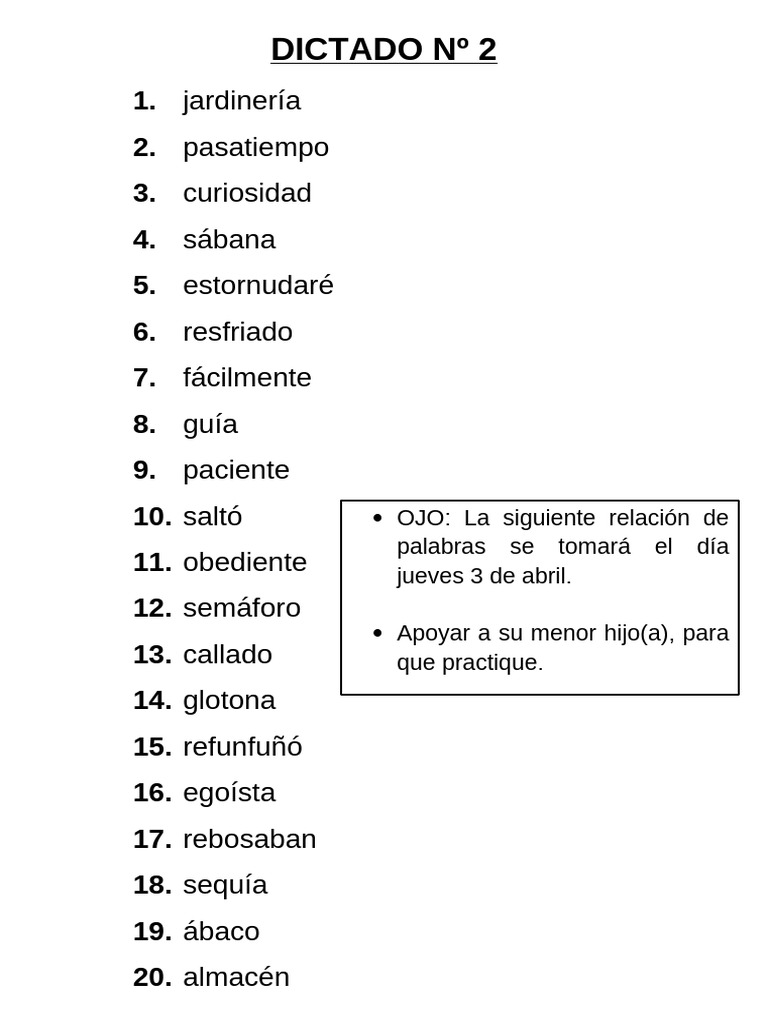 Dictado #2 | PDF
