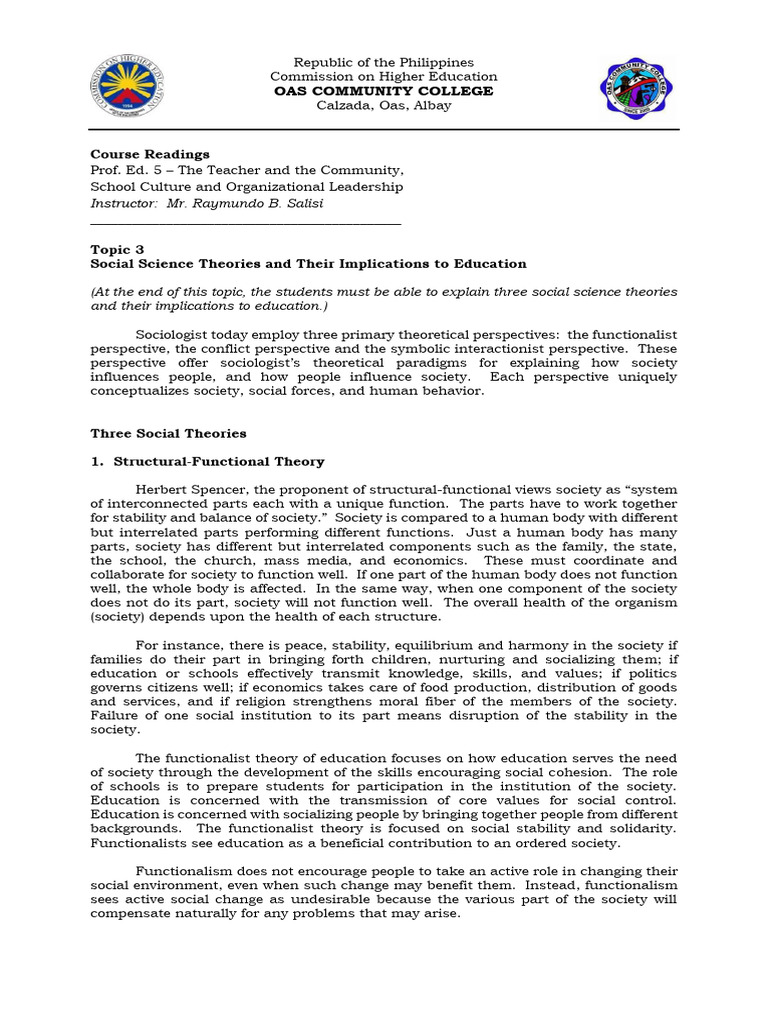 ProfEd 5 Course Reading 3 | PDF | Society | Scientific Theories