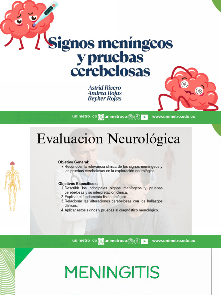 Signos Meníngeos y Pruebas Cerebelosas | PDF | Meningitis ...