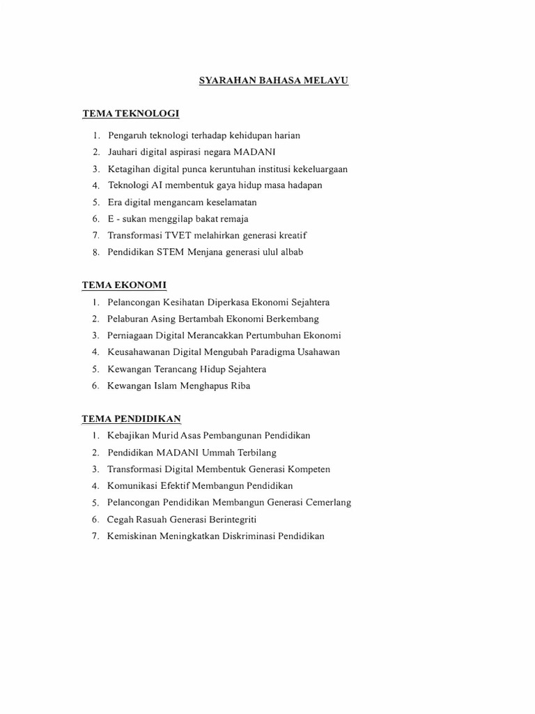 Tajuk Miismam Peringkat Zon 2025 | PDF | Economies