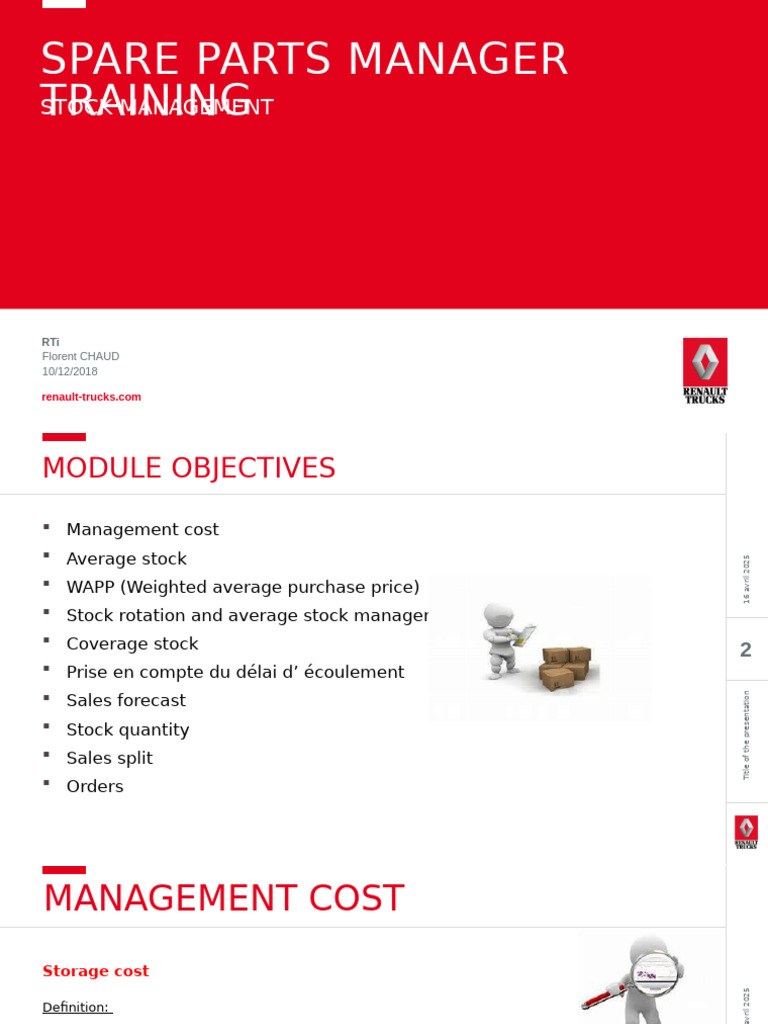 Spare Parts Management Training Guide | PDF | Inventory | Prices