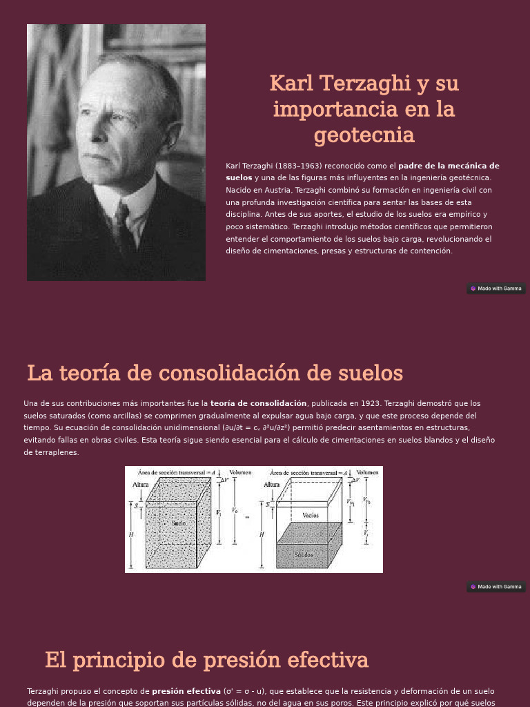 Karl Terzaghi: Pionero de la Geotecnia | PDF | Ingeniería geotécnica ...
