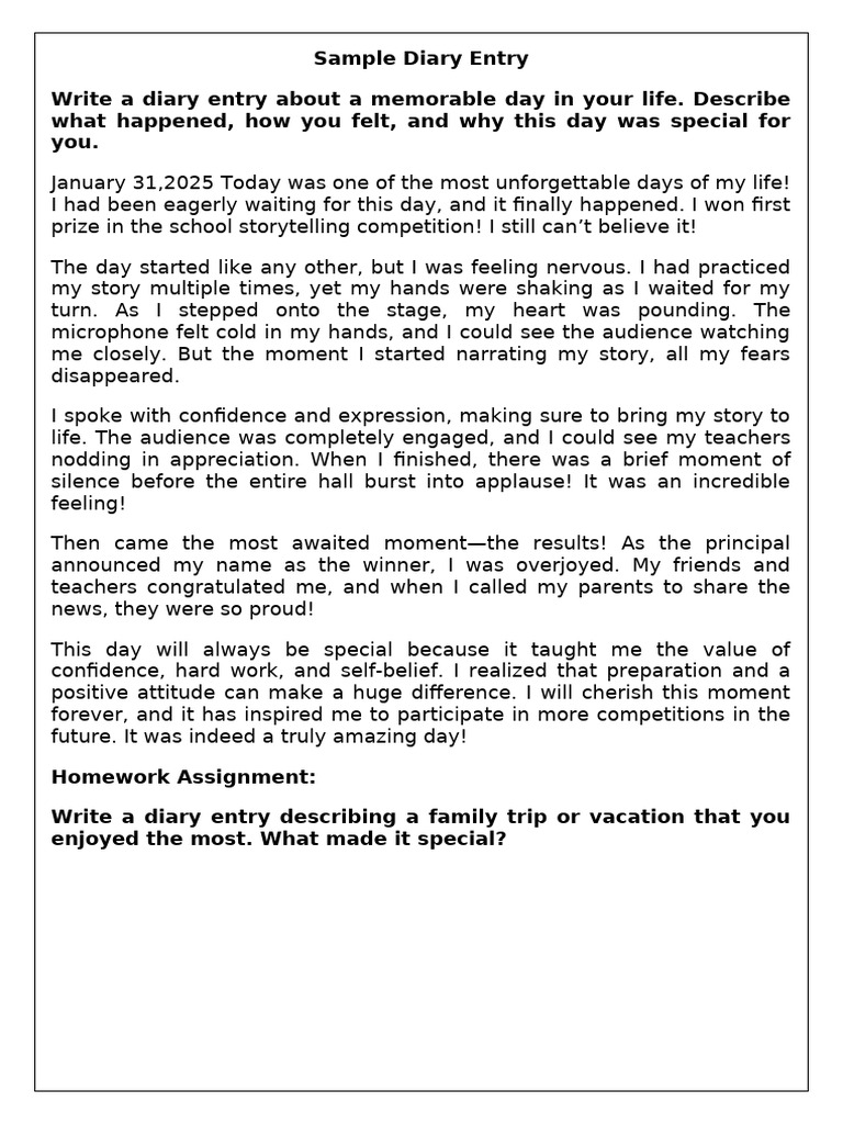 Diary Entry | PDF